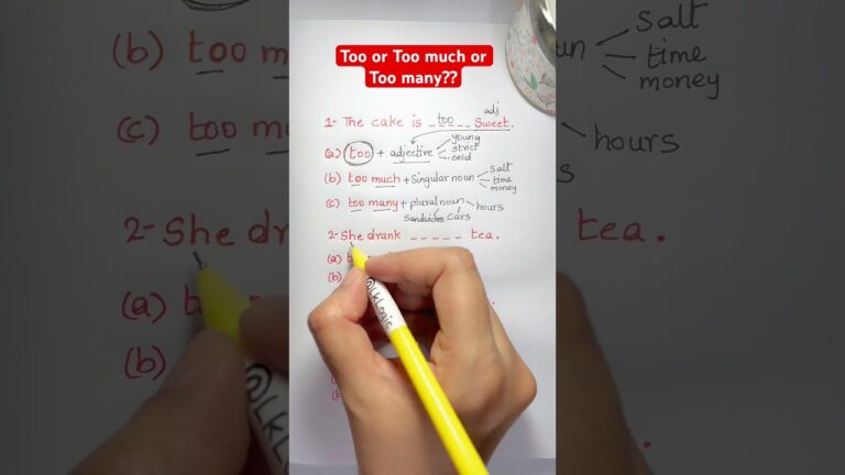 Ejercicios Prácticos para Dominar "Too", "Too Much", "Too Many" y ...